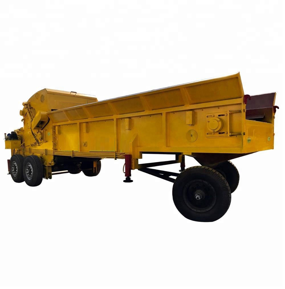 GX1400 Mobile Wood Waste Shredder 1400mm Feeder Chain Feeding